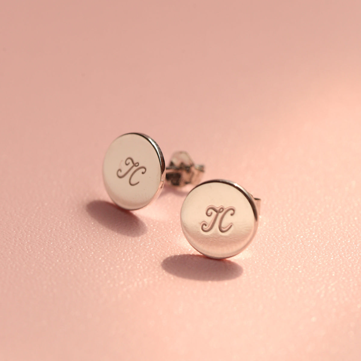 Medallion Stud Earrings | Anting Nama Perak & Emas Asli | LOULOUROSE